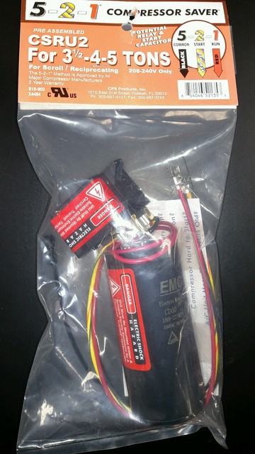 5-2-1 Compressor Saver CSRU2 3.5-4-5 tons A/C Units Hard Start Kit for ...