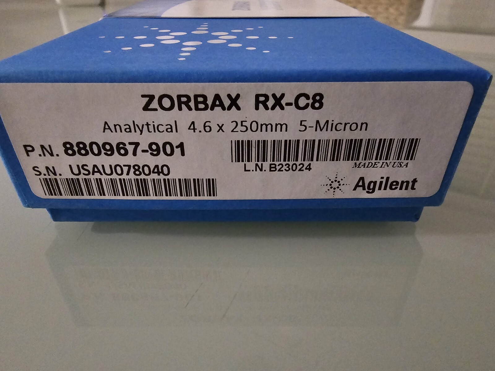 Item number: 880967-901 HPLC Column ZORBAX Rx-C8, 80Å, 5 µm, 4,6 x 250 ...