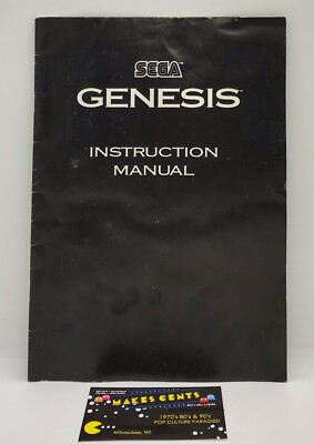 90s Sega Genesis Instruction Paper Manual Game Console Black Complete ...