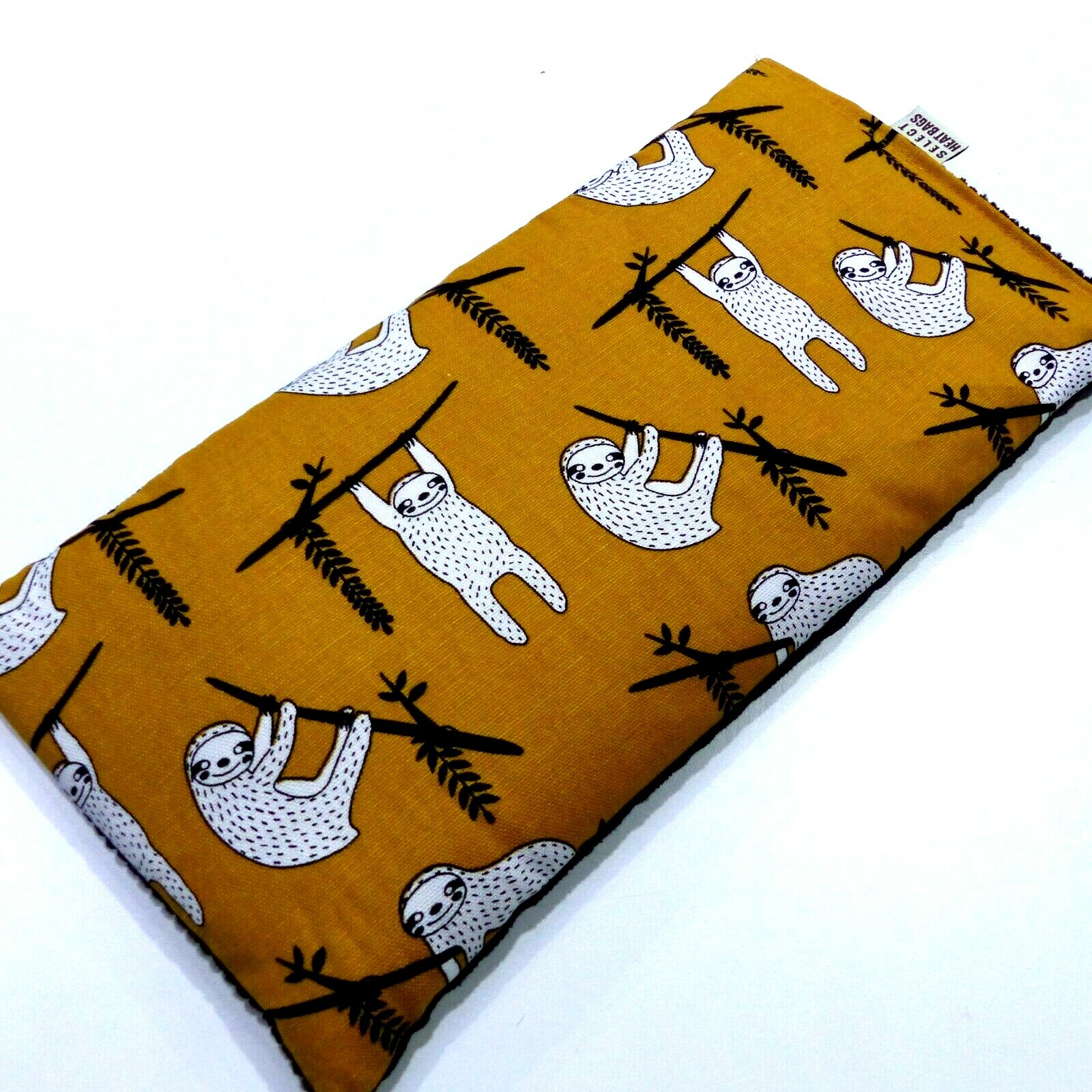 Wheat Bag Heat Pack 34 x 17 cm SLOTH SLOTHS BLACK MUSTARD Lavender or ...