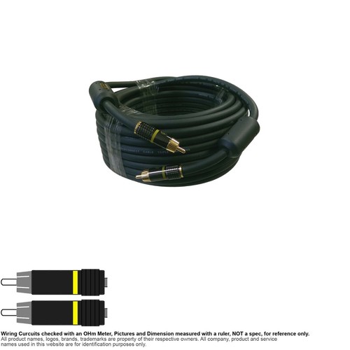 Cable Coax Coaxial RCA 1:1 Audio Composite Video Shielded OFC 50FT C2G ...
