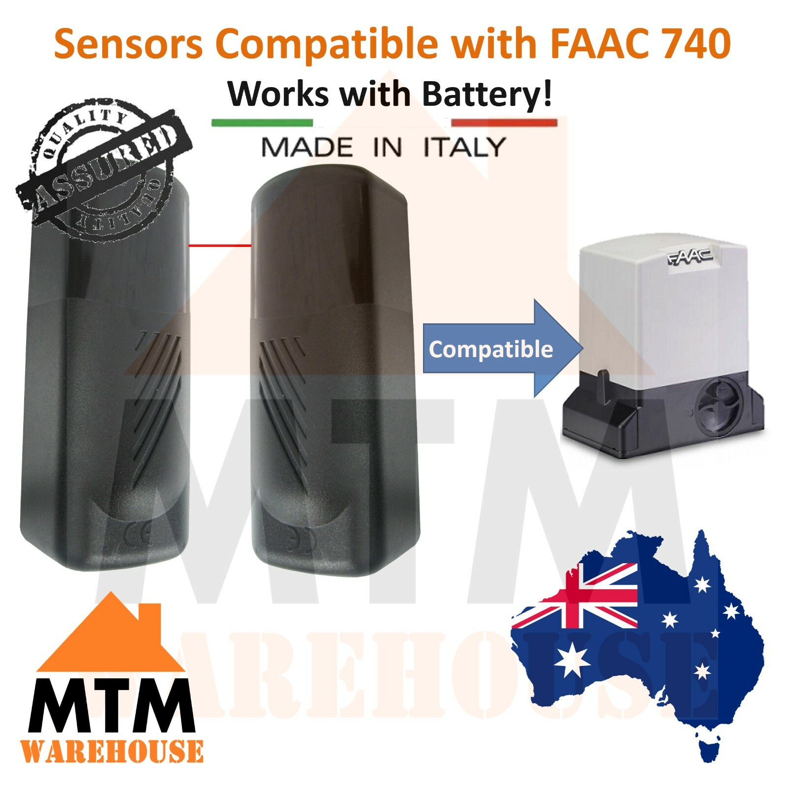 Infrared Photo cell Photocell Sensor Safety Beam Battery FAAC 740 ...