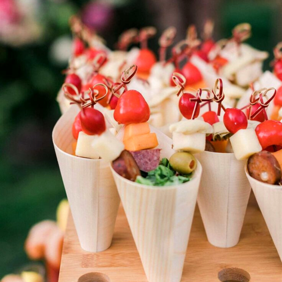 Mini Grazing Cones Skewers Charcuterie Platter Appetizer Wall Food Bar ...