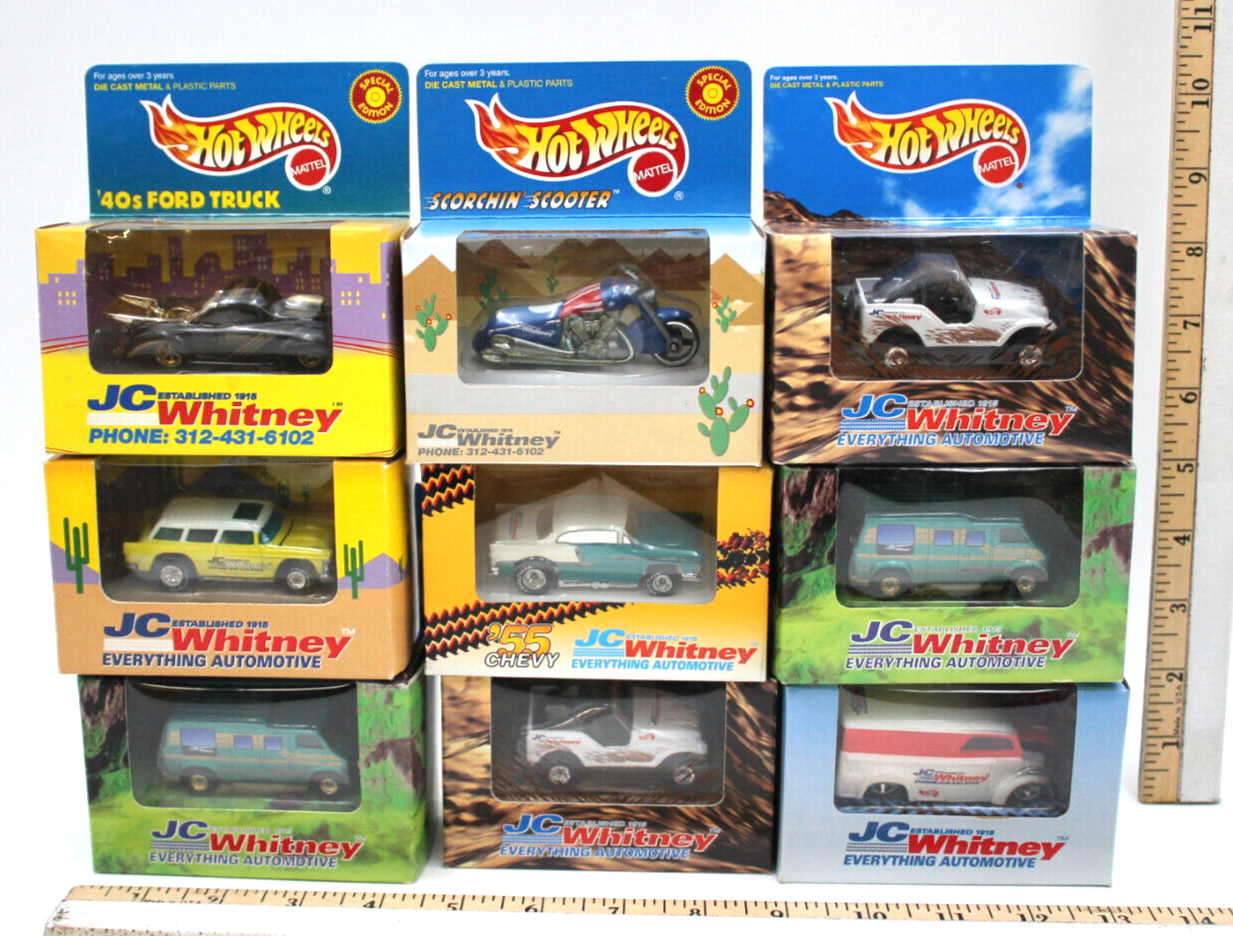 9pc 1996 1999 JC Whitney Hot Wheels Die-cast Cars Trucks Ford Chevy ...