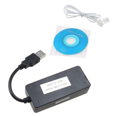 Dual RJ11 Ports USB 56K External Dial Up Voice Fax Data Modem Adapter ...