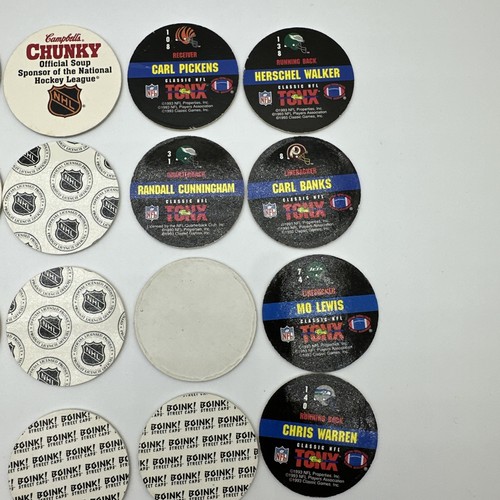24 POGs LOT NFL & NHL Vintage Milk Caps 90s Sports Campbells Chunky ...