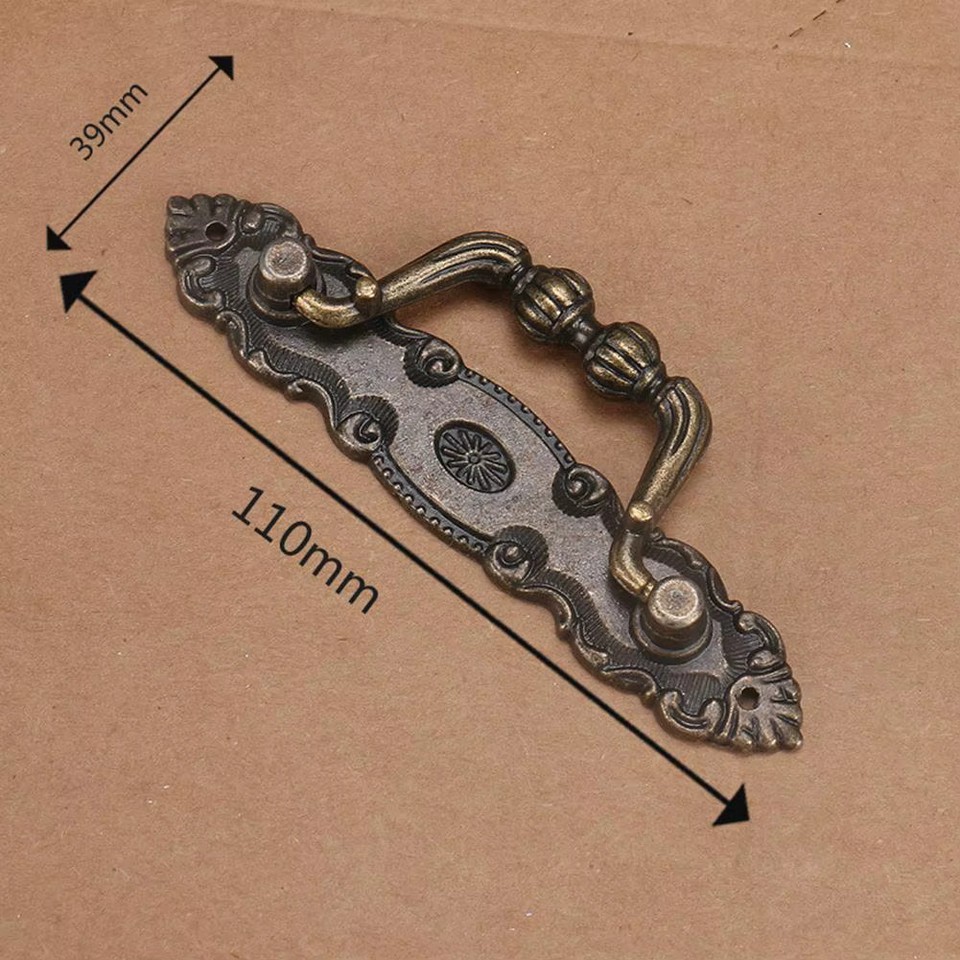 Antique Pull Handles for Drawer Cabinet Door Wooden Chest Box Bin Metal ...