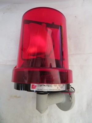 FEDERAL SIGNAL RED ROTATING BEACON LIGHT 121A 121A 24 VDC 1.3A AMP ...
