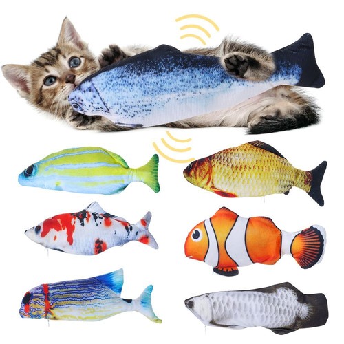 USB Waggling Dancing Cat Toys Interactive Pet Toy Simulation Fish ...