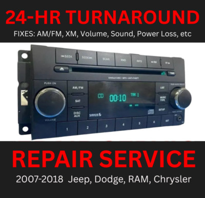 2007 - 2017 Jeep Dodge Chrysler Radio RES AM/FM/XM Sound Mail-in REPAIR ...