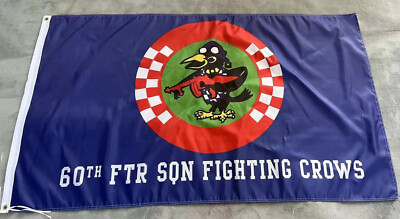 USAF 60th Fighter Squadron "Fighting Crows" 3x5 ft Single-Sided Flag ...