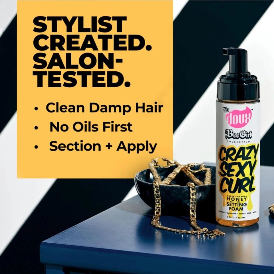 The Doux Crazy Sexy Curl Honey Setting Foam for All Hair Types uk ...