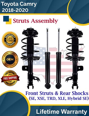 New OE Front Struts & Rear Shocks for 2018-2020 Toyota Camry Lifetime ...