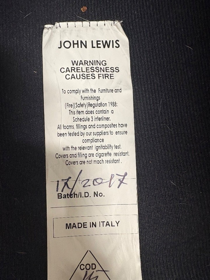 JOHN LEWIS Furia Odyssey Grey Fabric 2 Seater Sofa - CS A30 | eBay UK