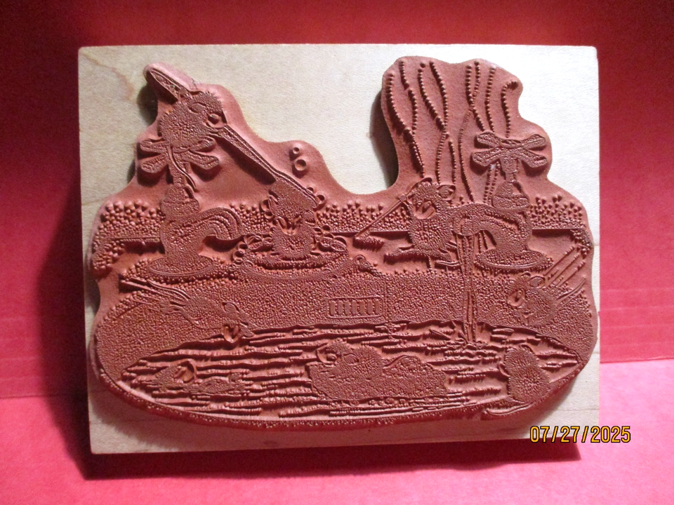 HOUSE MOUSE STAMPA ROSA POOL PARTY IN SINK RUBBER STAMP WOOD MTD 1998 ...