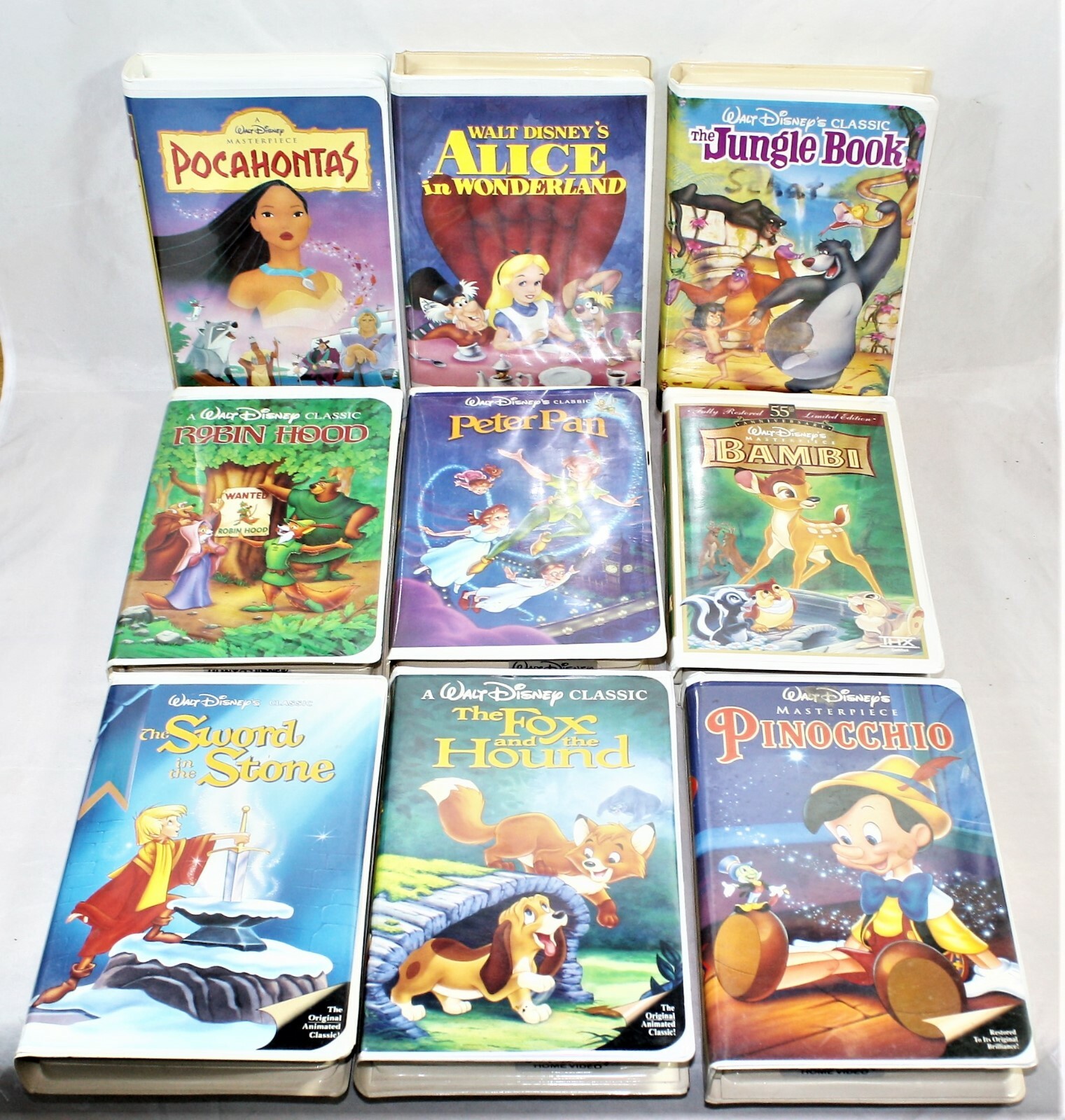 Disney Full Lenght Animated VHS Video Tape Cassette Movies Set of 9 | eBay