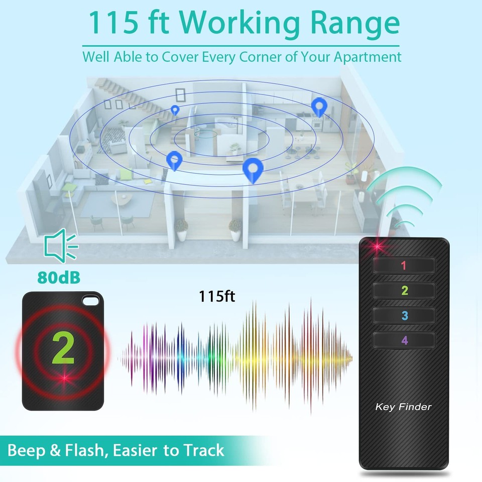 Key Finder Stick on TV Remote Control Finder | Find My Keys Device 4 ...