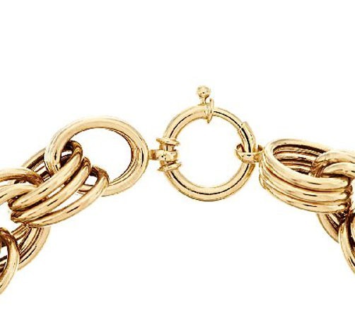 QVC Polished Triple Oval Rolo Link Bracelet Senora Clasp Real 14K ...