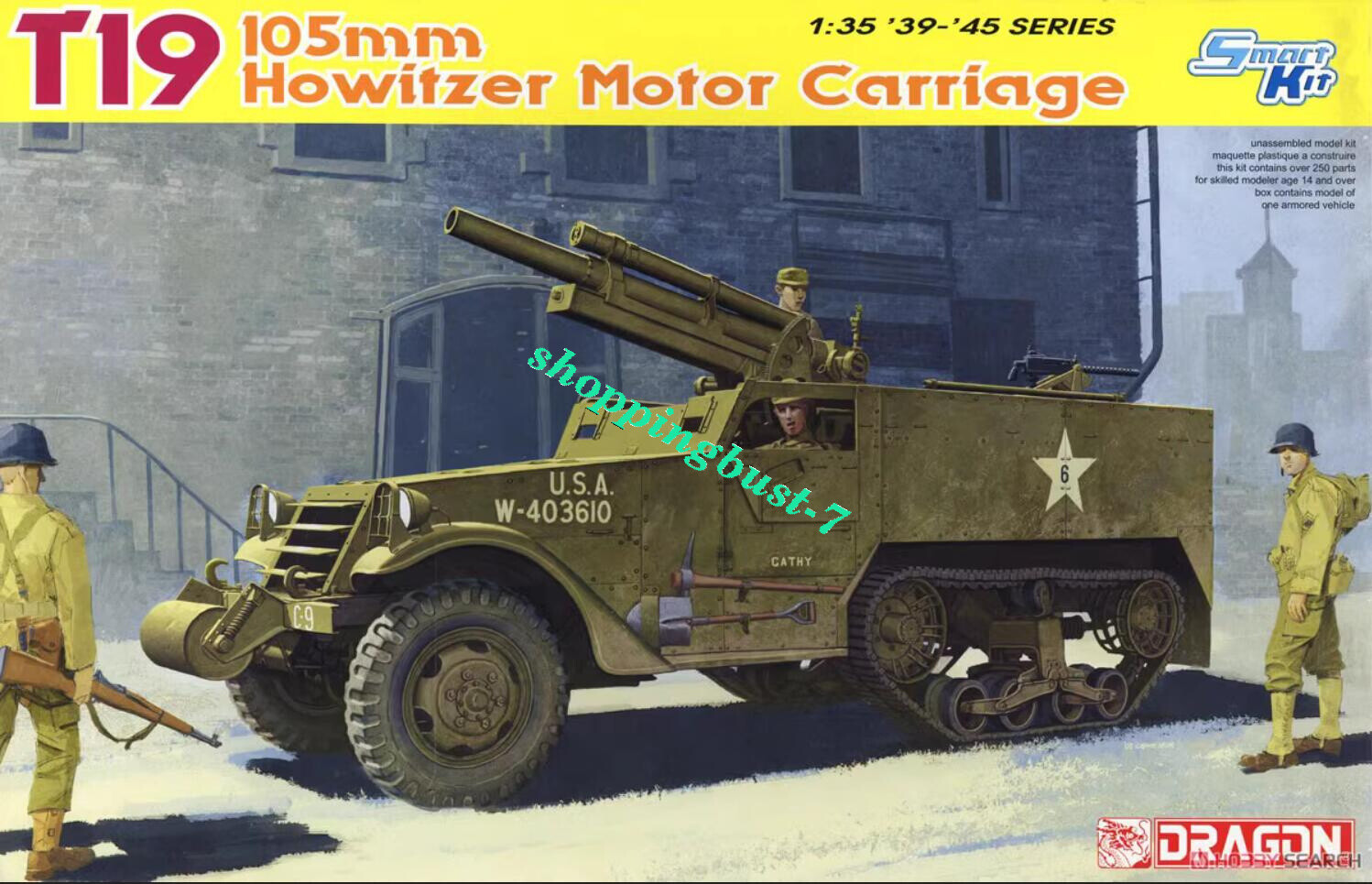 DRAGON 1/35 6496 T19 105mm Howitzer Motor Carriage Model Kit ...