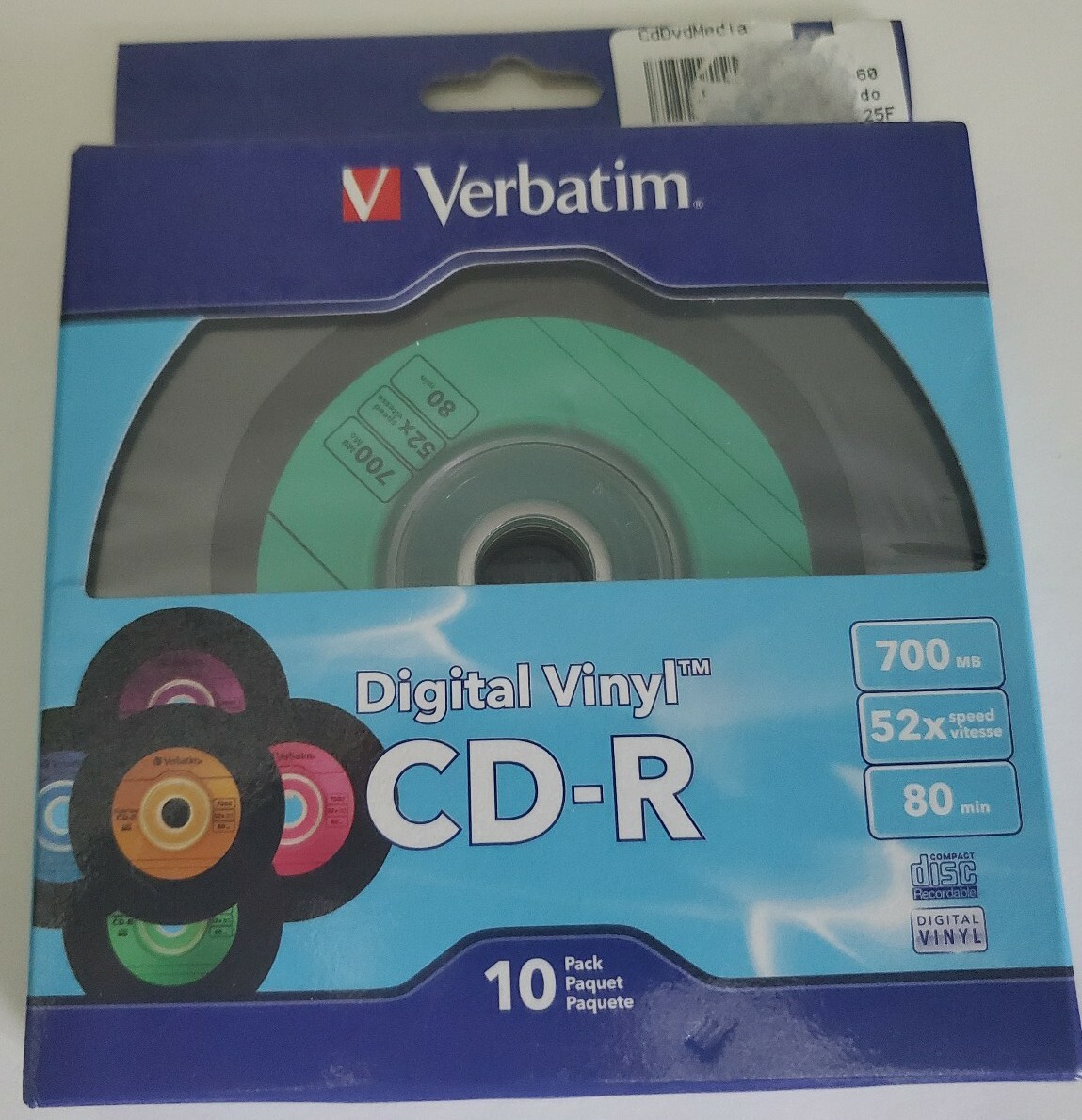 Verbatim 700MB 52X 80 Minute Digital Vinyl CD-R, 10-Disc 97935 Disco de ...