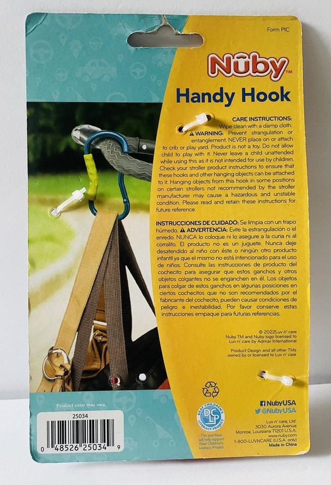 Nuby Large Handy Hook Carabiner Stroller Clip with Textured Soft Grip, Colors | eBay