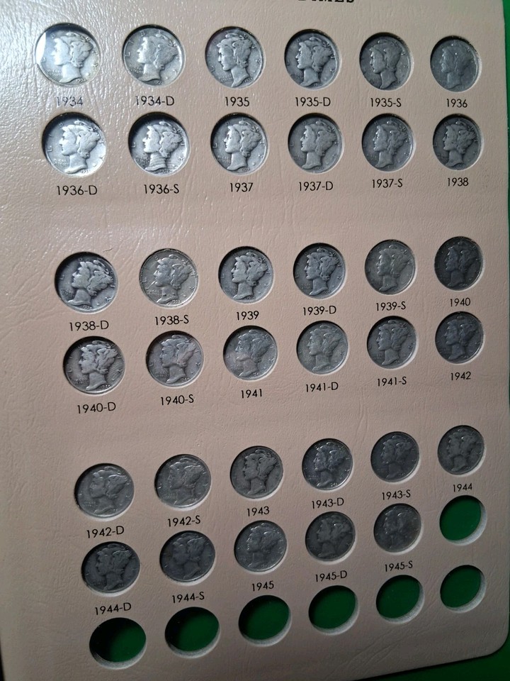 1916-1945 MERCURY DIME COLLECTION COMPLETE -NO 16D ONLY | eBay