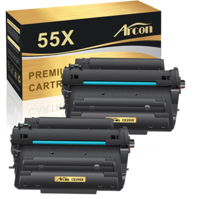 2 Pack CE255X Toner Cartridge for HP LaserJet Enterprise P3011 M525c ...