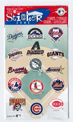 New Pack MLB Baseball Stickers! 2 Sheets 1997 Dodgers Phillies Mets ...