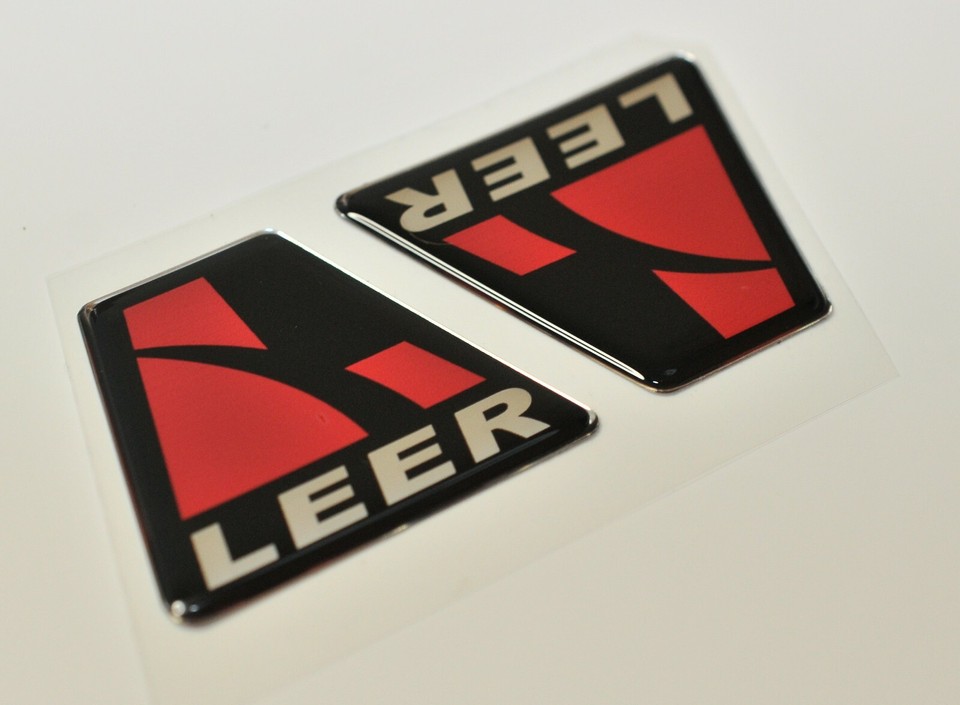 2pcs x LEER stickers (56,7x48,23 mm) # 61248 Truck Cap Domed 3D Decals ...