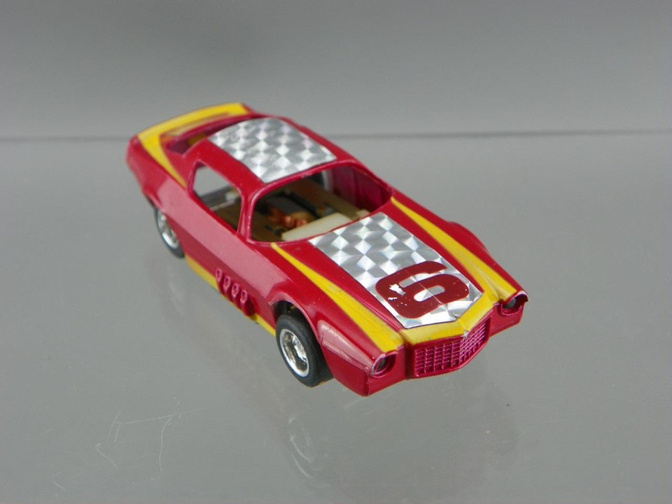 Vintage TYCO HO Custom Slotless Shell Red Camaro Funny Car #6 Slot Car ...