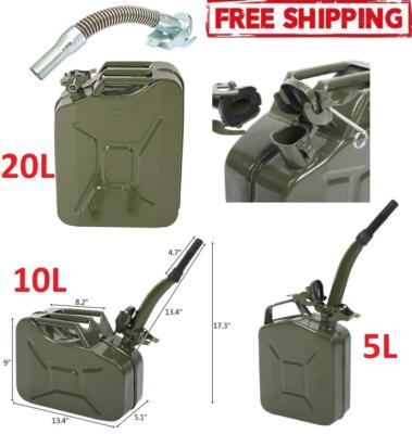 Jerry Can Metal 5L-10L-20L Petrol Diesel Fuel Container With Pouring ...