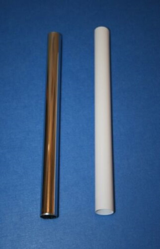 WHITE or CHROME radiator PIPE COVERS 200mm (8") x 15mm - Choose How ...