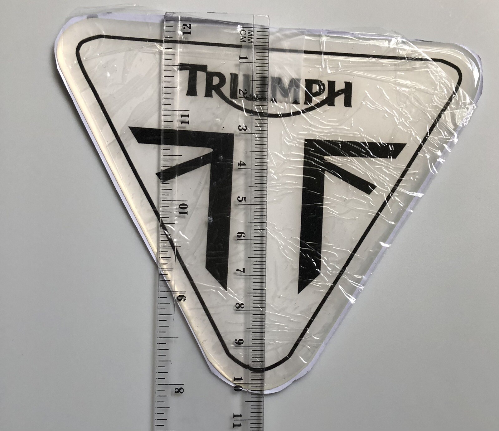Pair Of 12cm Triangular Tri 3D Raised Gel Badge Stickers For Motorcycle ...