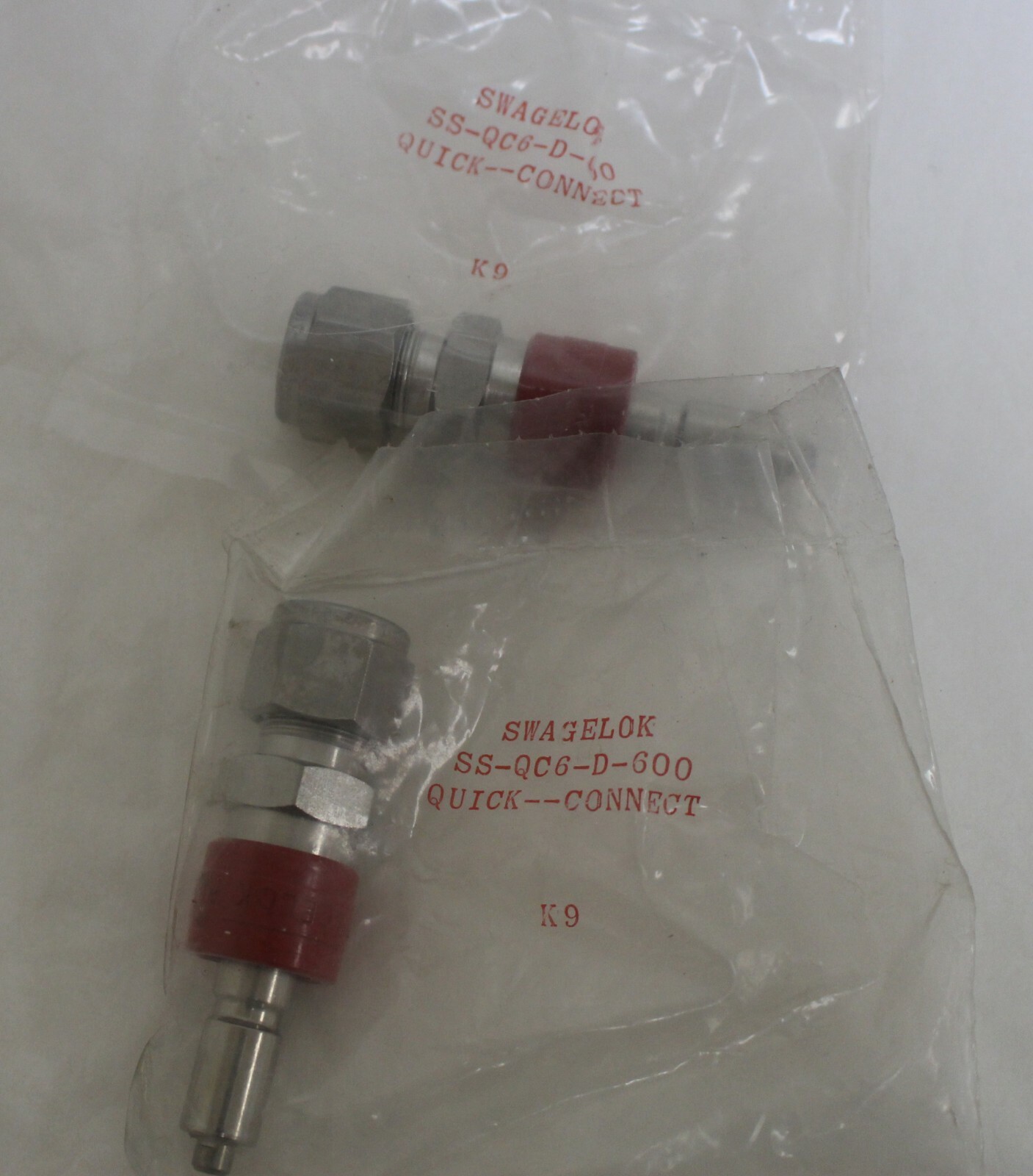 2 SWAGELOK SS-QC6-D-6 Instrumentation Quick Connect Stem with Valve, 0 ...