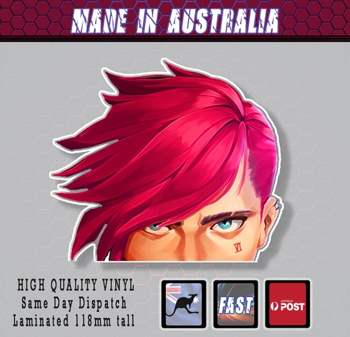 VI Arcane Sticker Peeking LOL Bumper Printed peeping laminated league ...