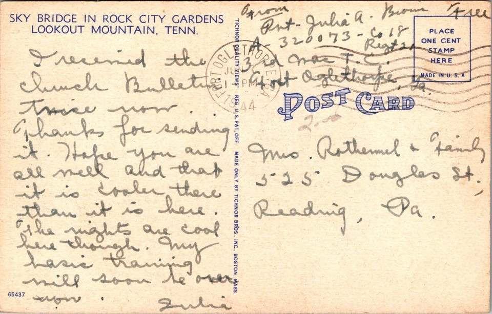 Postcard Swing Along Bridge In Rock City Gardens Lookout Mountain ...