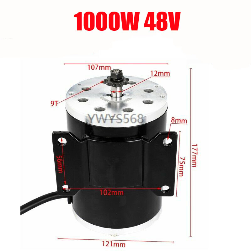 48V 1000W Electric Brush Motor + Controller for Tricycle E-bike Go-kart ...