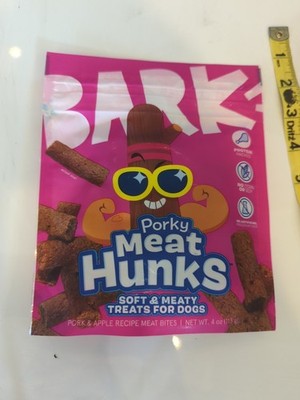 Bark Box PORKY MEAT HUNKS Soft & Meaty Dog Treats Pork And Apple Recipe ...