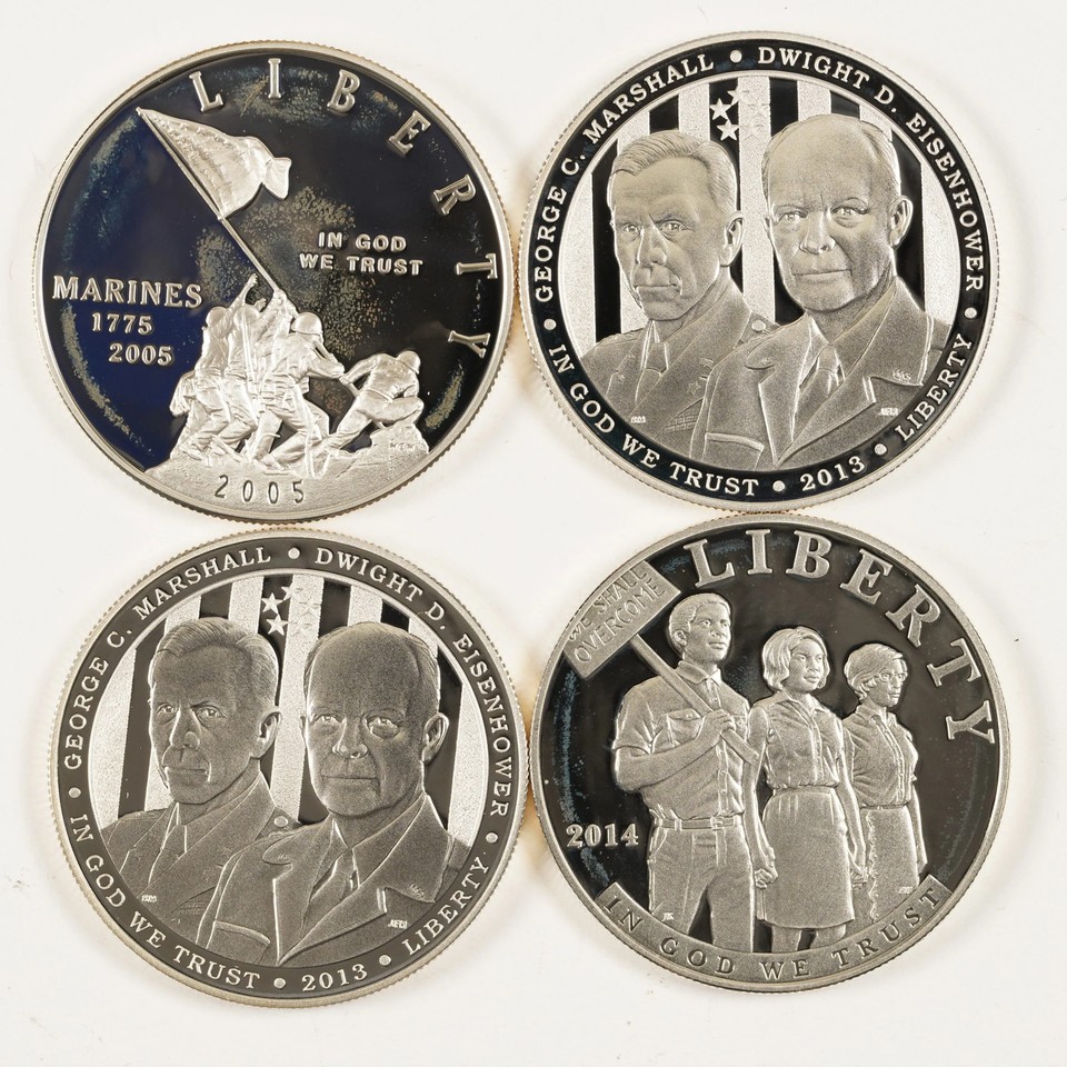 23x Assorted Better Date Proof Silver Dollar Commemoratives Caps Only ...