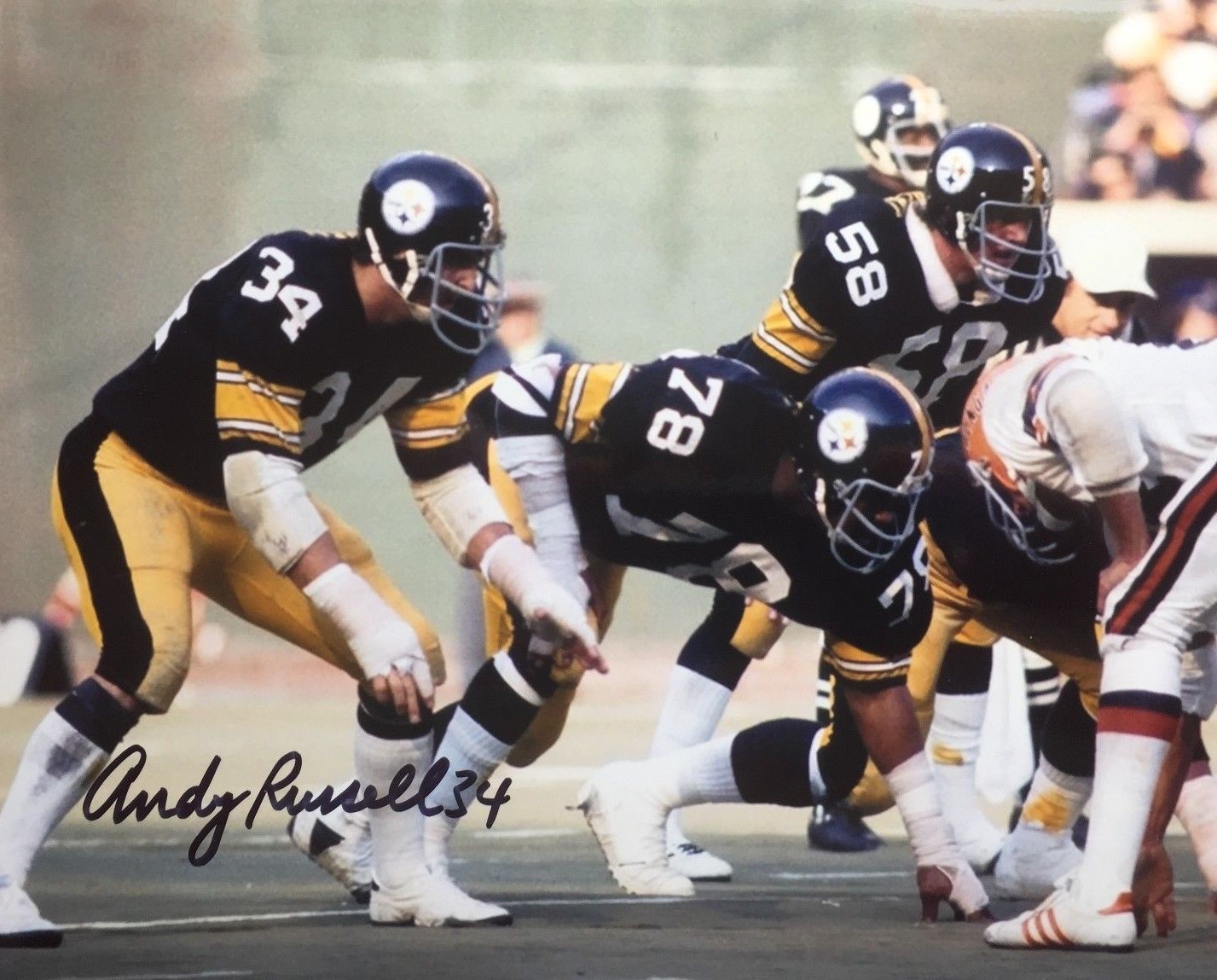 ANDY RUSSELL PITTSBURGH STEELERS 7X ALL PRO SIGNED AUTOGRAPHED 8X10 ...