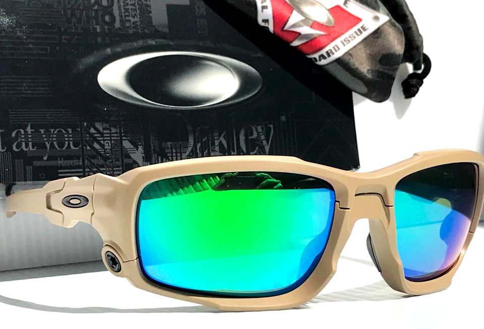 NEW Oakley SI SHOCKTUBE Terrain Tan POLARIZED Galaxy Jade Lens Sunglass ...