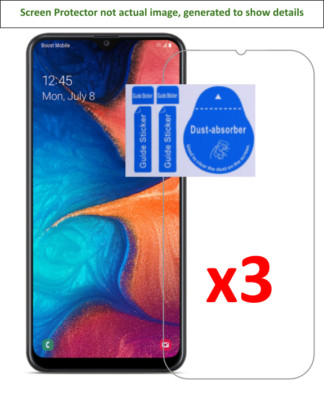 3x Samsung Galaxy A20 Screen Protector w/ cloth and installation ...