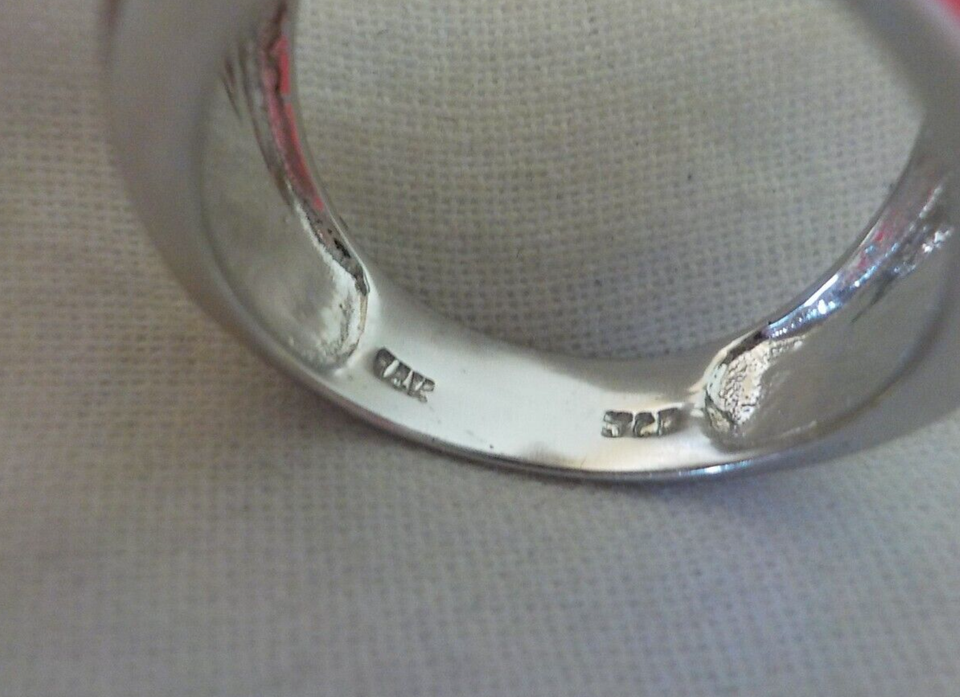 John C Rinker 14k White Gold London Topaz Diamond Ring - 6.17 gms, Sz 5 ...