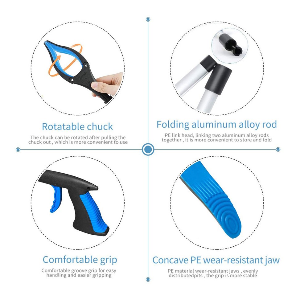 Industrial Grabber Tool Heavy Duty Pick Up Stick Hand Grip Reach Trash ...