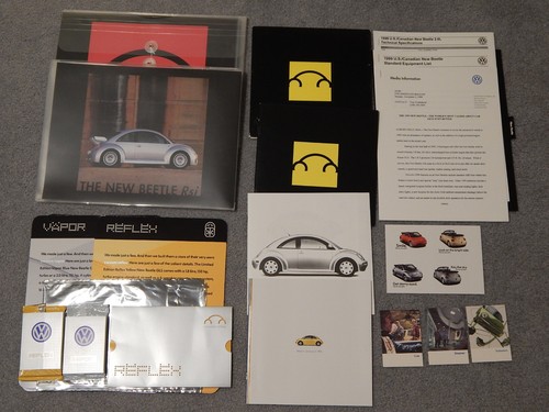 Lot of VW New Beetle Brochures Press Kits Trading Cards 1994 1998 1999 ...
