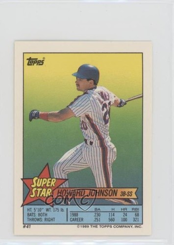 1989 Topps Super Star Sticker Back Cards Peeled Howard Johnson #41 | eBay