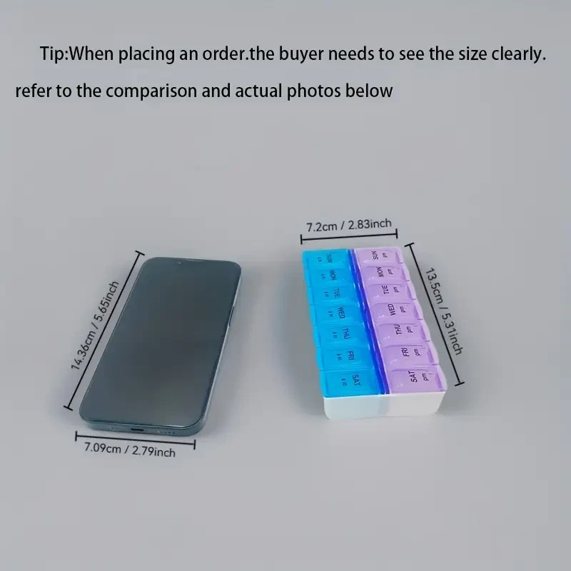 2X WEEKLY PILL ORGANISER Day & Night 7 DAY Box Tablet AM PM Medication ...