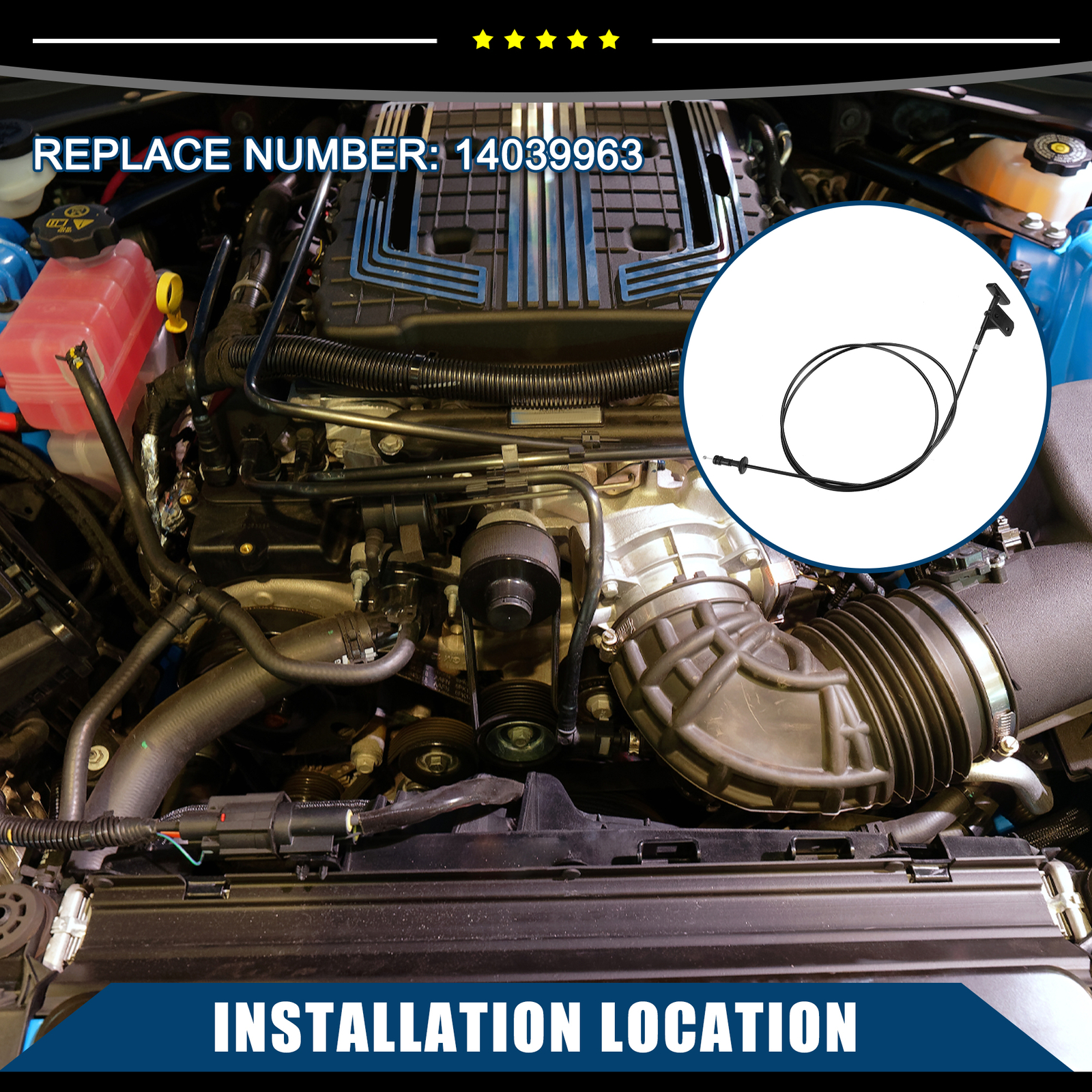 Piece of114039963 Hood Release Cable fit for Chevrolet Suburban R1500 ...