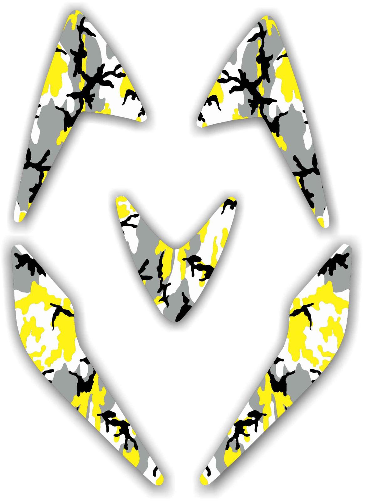 Yamaha Raptor 350 Yellow Camo Fender Graphics decals sticker plastics ...