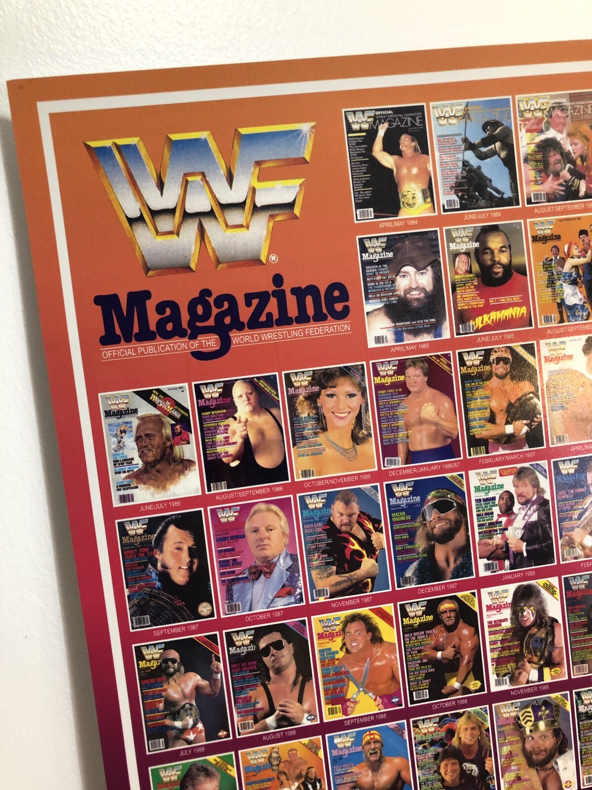 WWF MAGAZINE Covers Poster 1984-94 12x18” WWE Wrestling (Custom) Retro ...